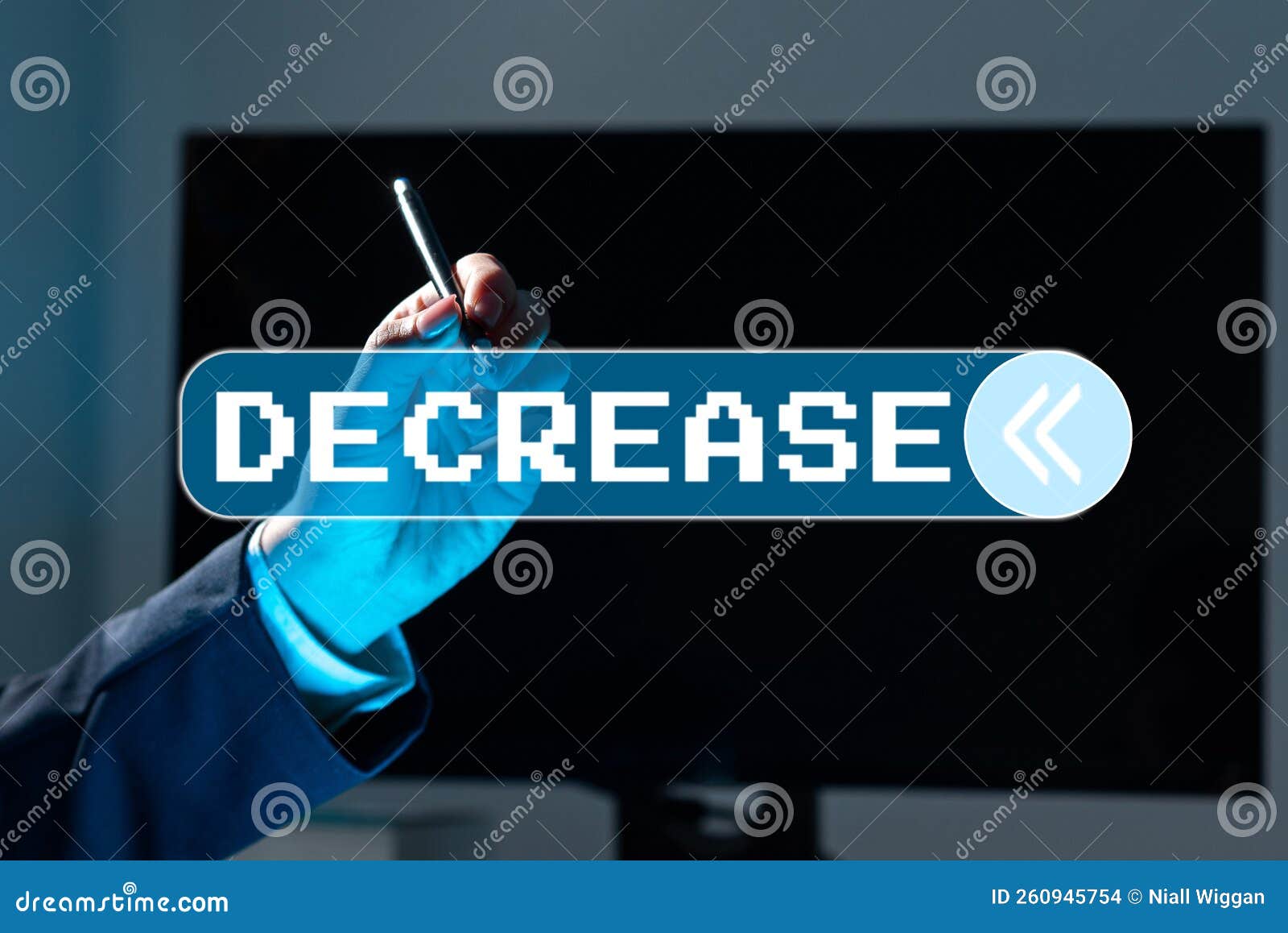 Sign Displaying Decrease. Business Approach Make or Become Smaller or ...
