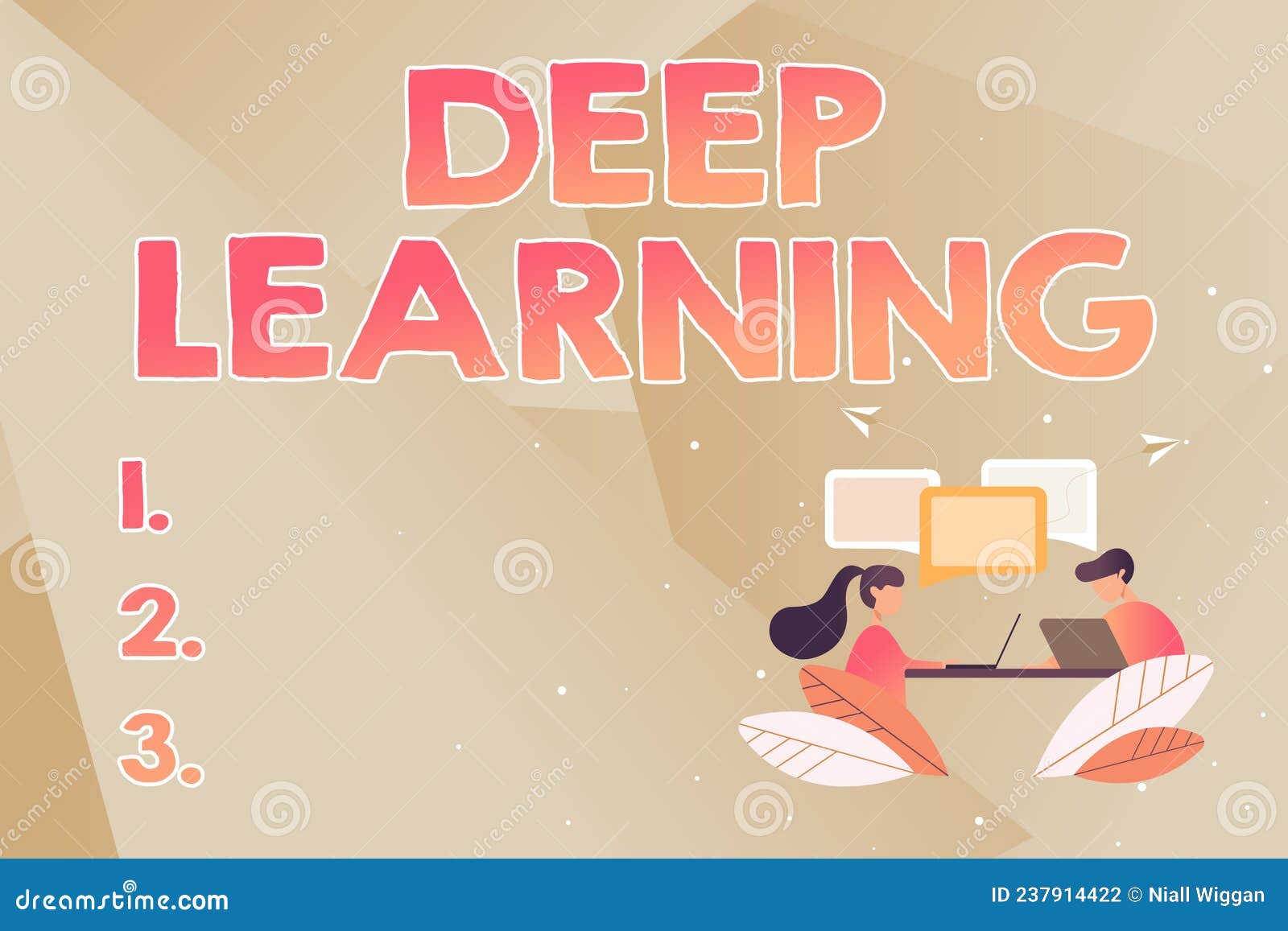 Hand Writing Sign Deep Learning. Business Concept Hierarchical ...