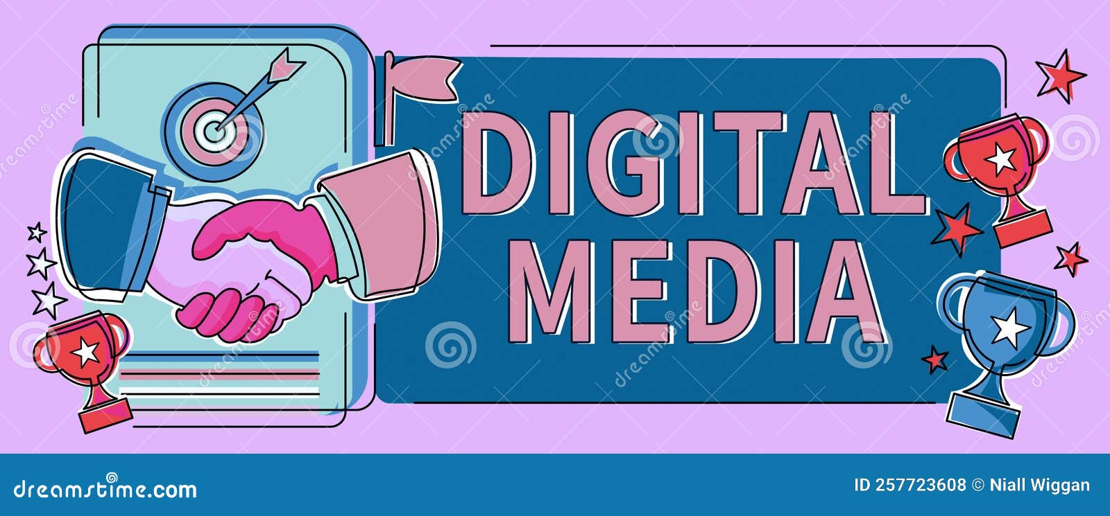 Sign Displaying Digital Media. Business Idea Accessing Any Digitized ...