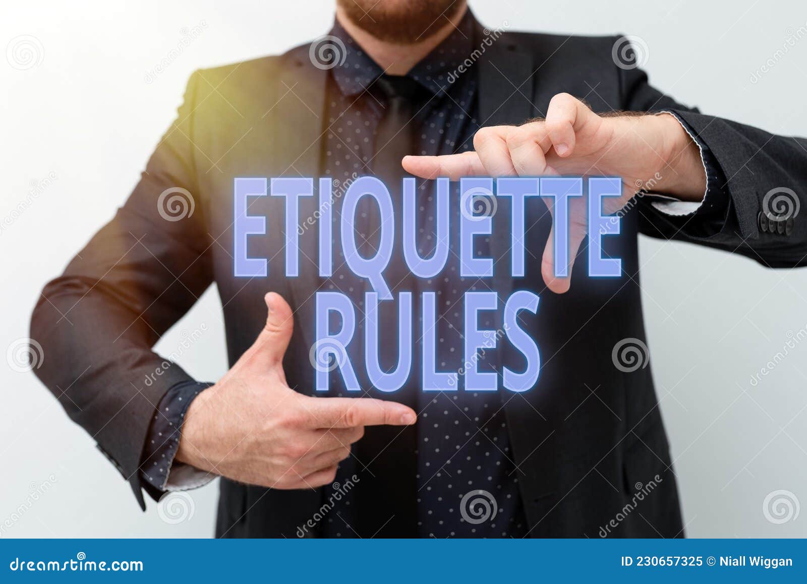 Sign Displaying Etiquette Rules. Business Overview Customs that Control ...