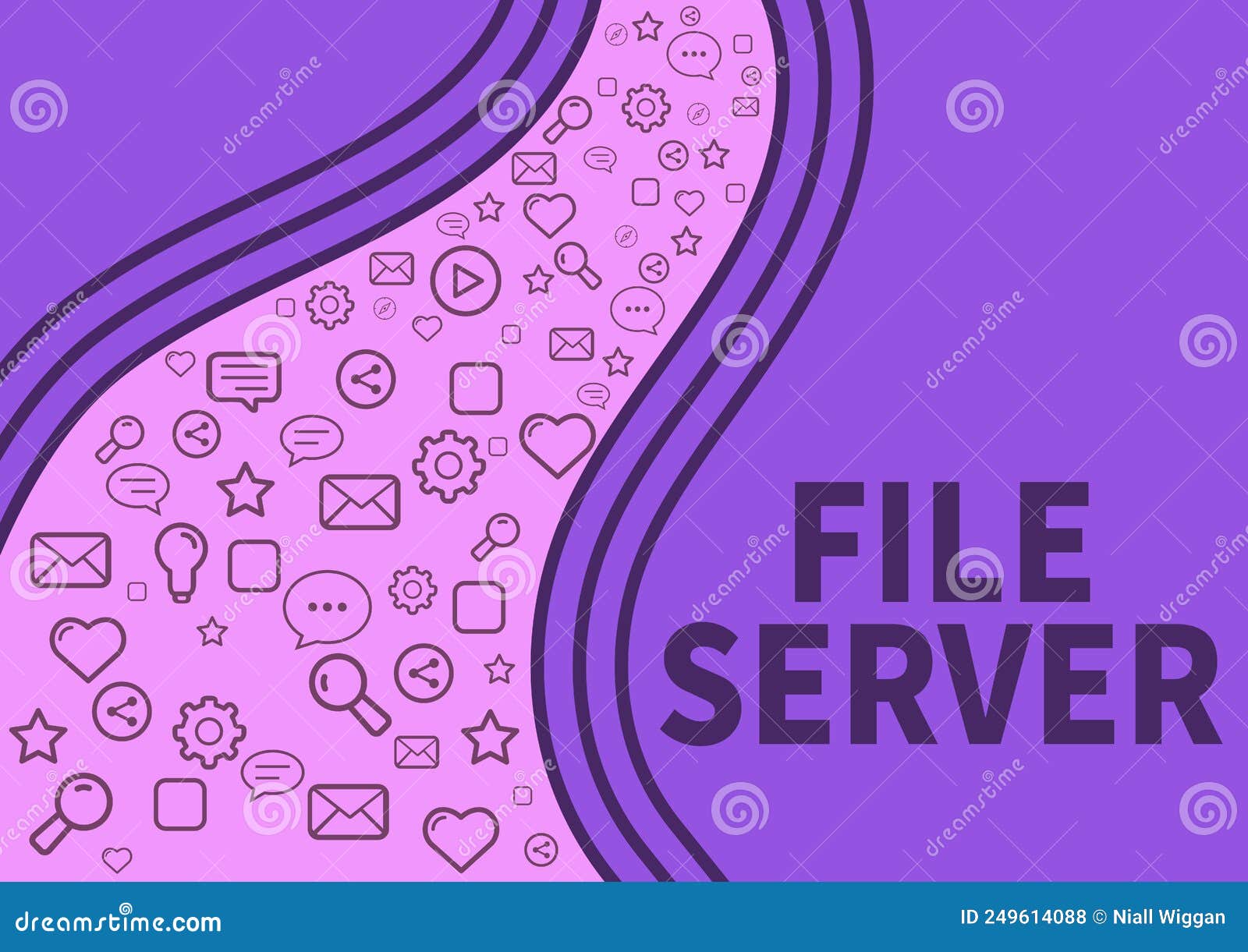 Sign Displaying File Server. Business Idea Device Which Controls Access To Separately Stored ...