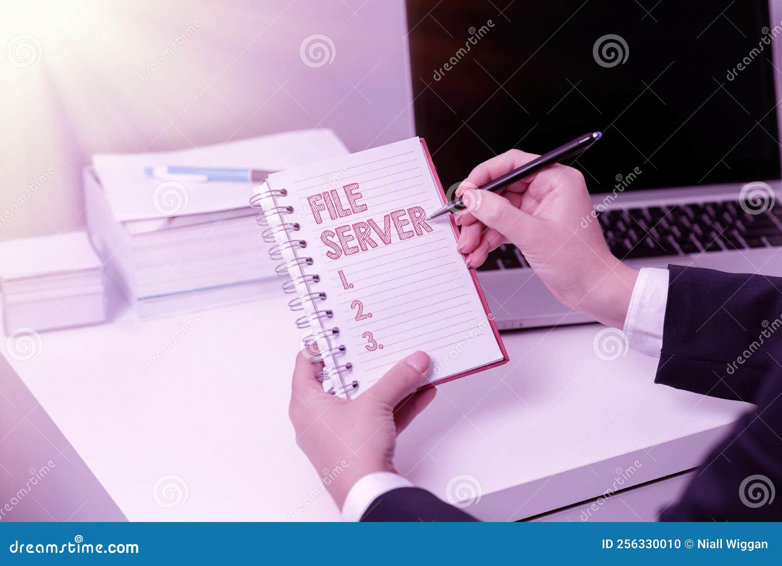 Sign Displaying File Server Word For Device Which Controls Access To Separately Stored Data