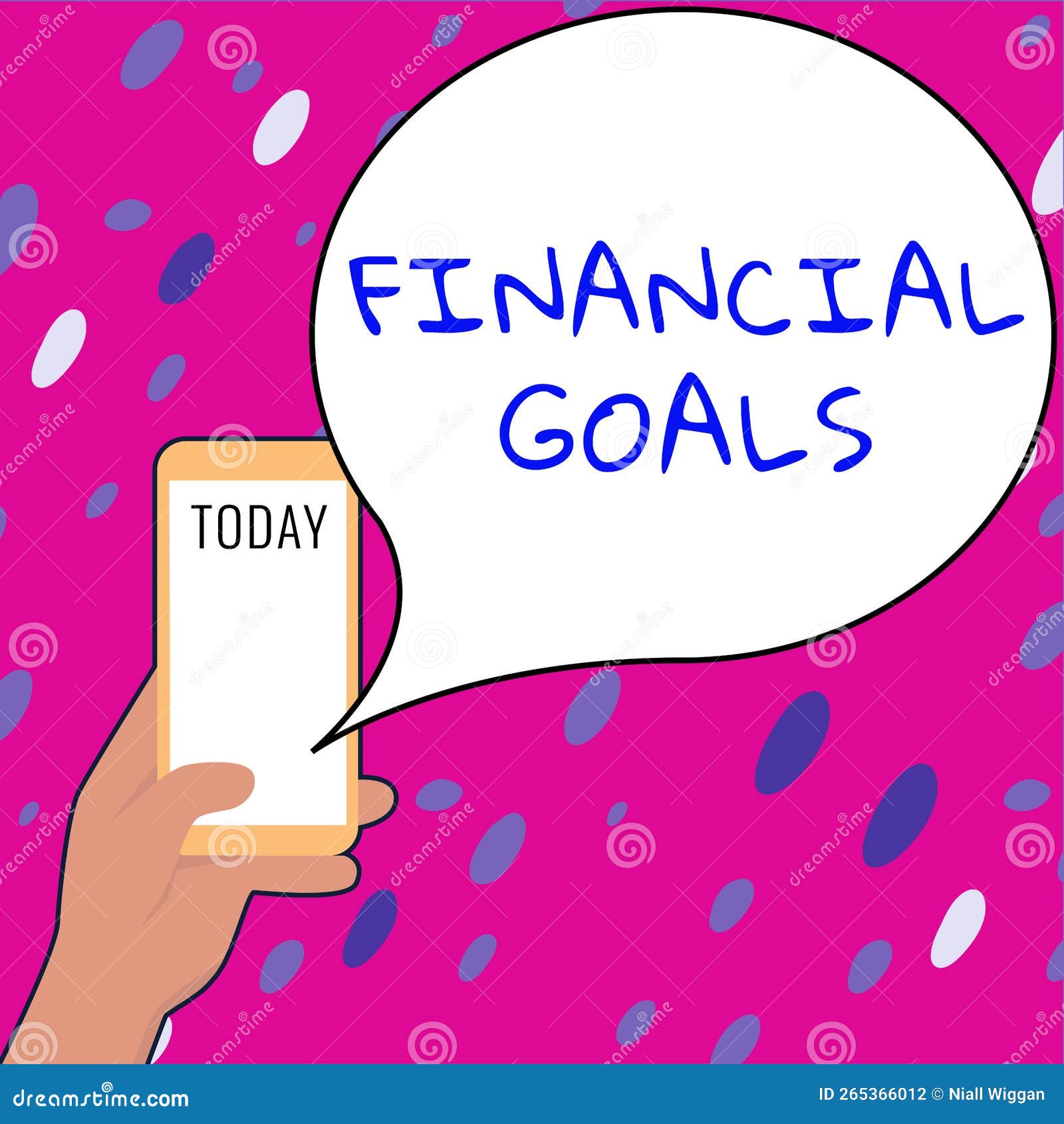 Sign Displaying Financial Goals. Word for Targets Usually Driven by ...