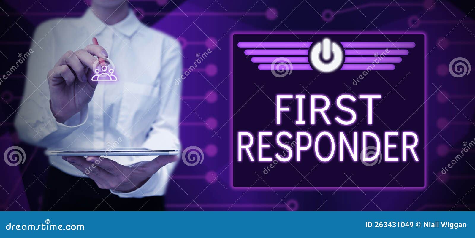 Sign Displaying First Responder. Business Showcase a Person Who is ... Sign Displaying First Responder. Business Showcase a Person Who is ...