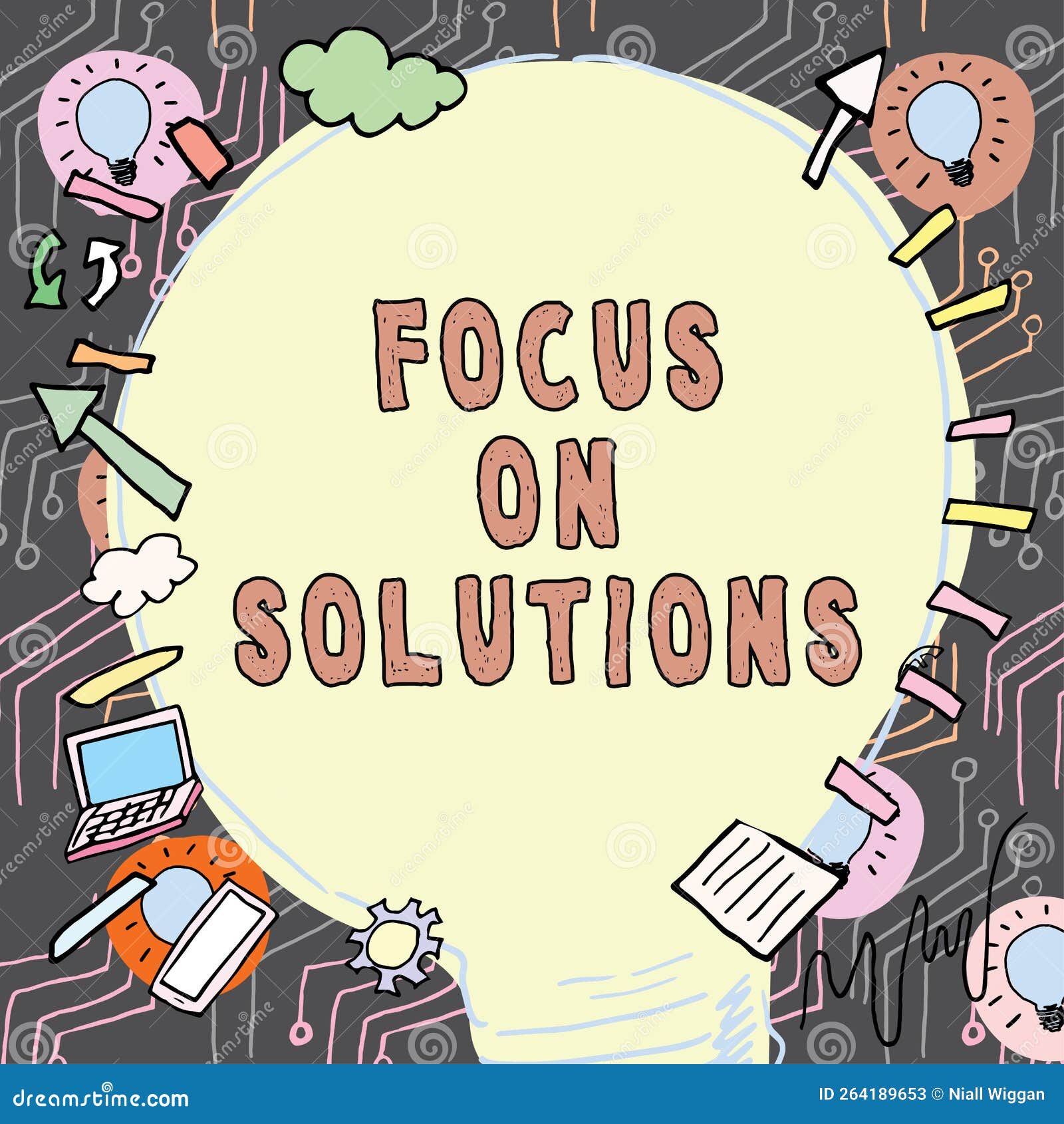 Sign Displaying Focus on Solutions. Word for Powerful Practical Way To ...