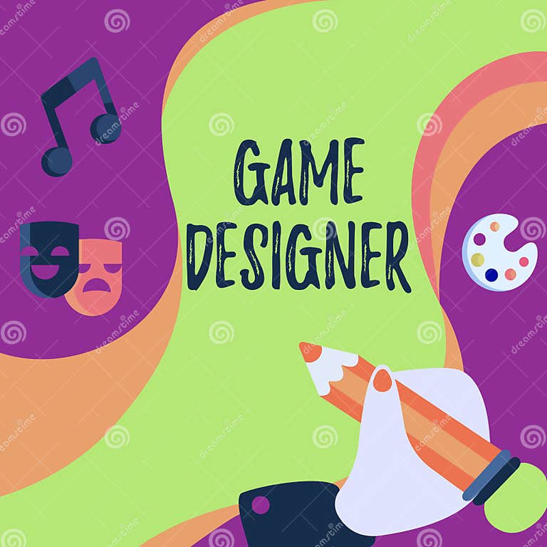 Sign Displaying Game Designer. Business Approach Campaigner Pixel Scripting Programmers Consoles ...