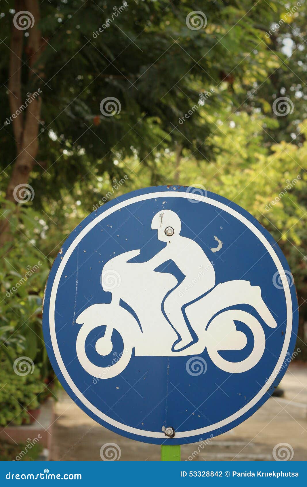 Sign Displaying the International Symbol for a Motorcycle Stock Photo ...