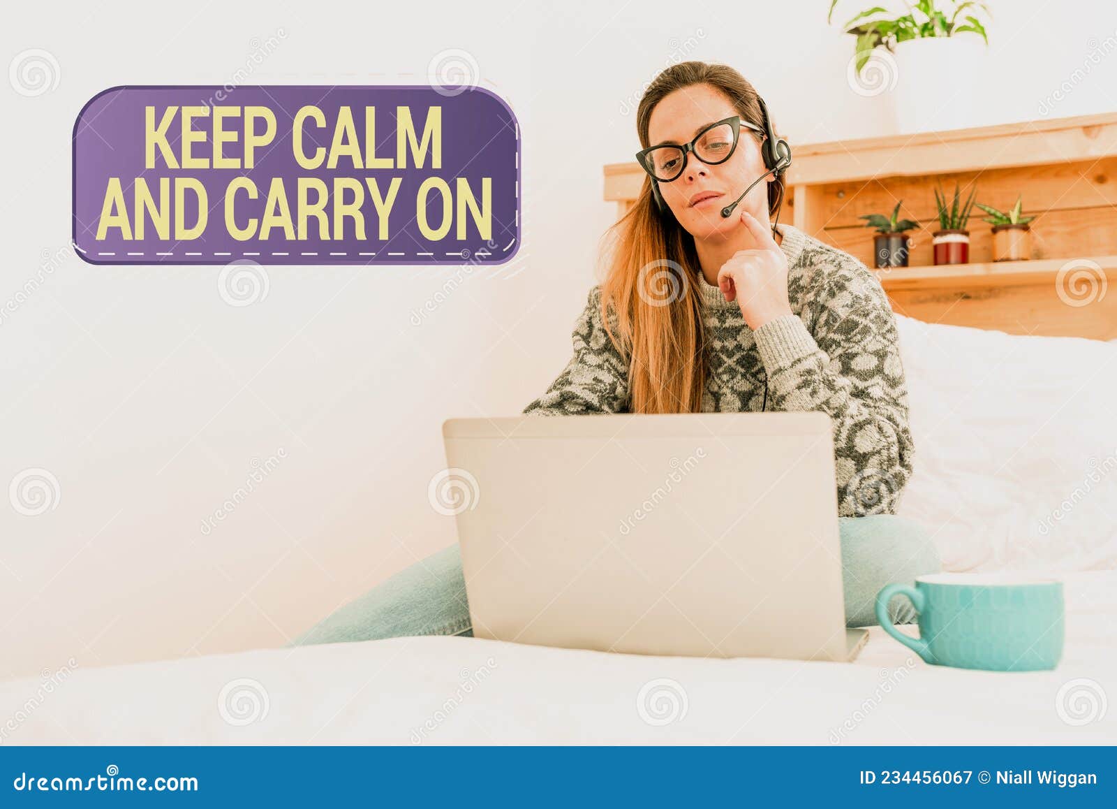 Sign Displaying Keep Calm and Carry on. Internet Concept Slogan Calling ...