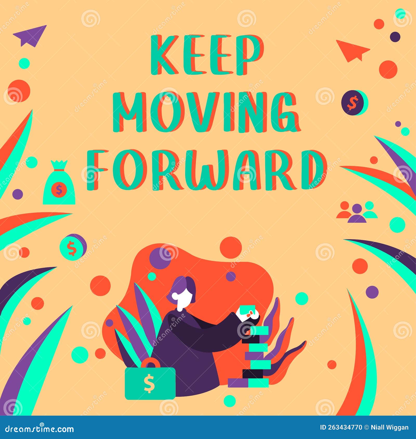 Sign Displaying Keep Moving Forward. Word Written on Invitation Anyone ...