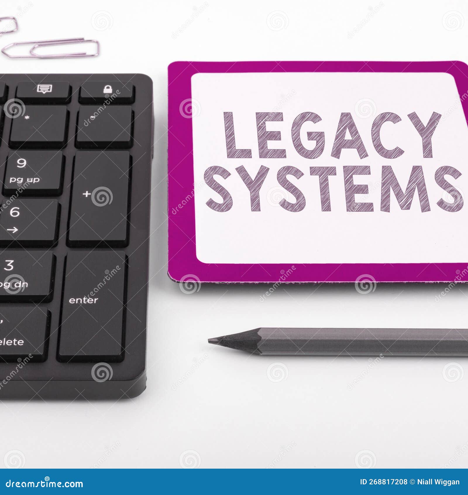 Hand Writing Sign Legacy Systems. Word Written on Old Method Technology ...