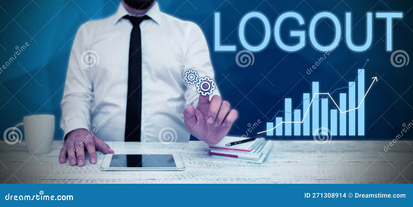 Sign Displaying Logout. Internet Concept Go through Procedures To Conclude Use of Computer ...