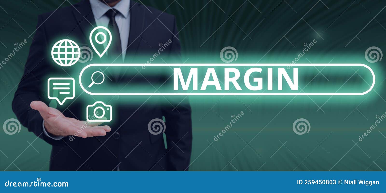 Sign Displaying Margin. Word for Extra Amount of Something that Can Be ...