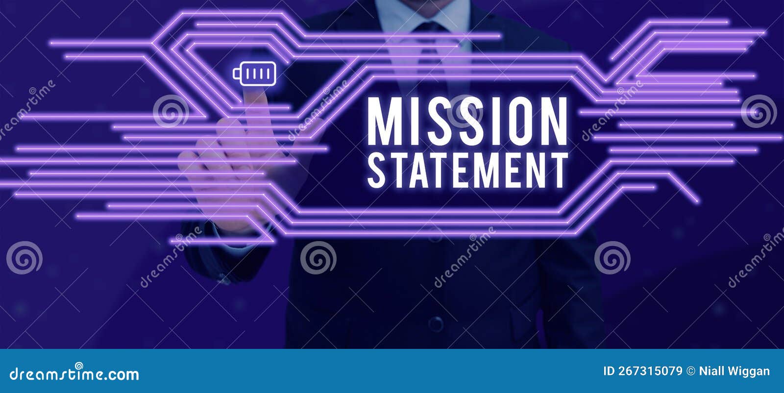 Sign Displaying Mission Statement. Word for Formal Summary of the Aims ...