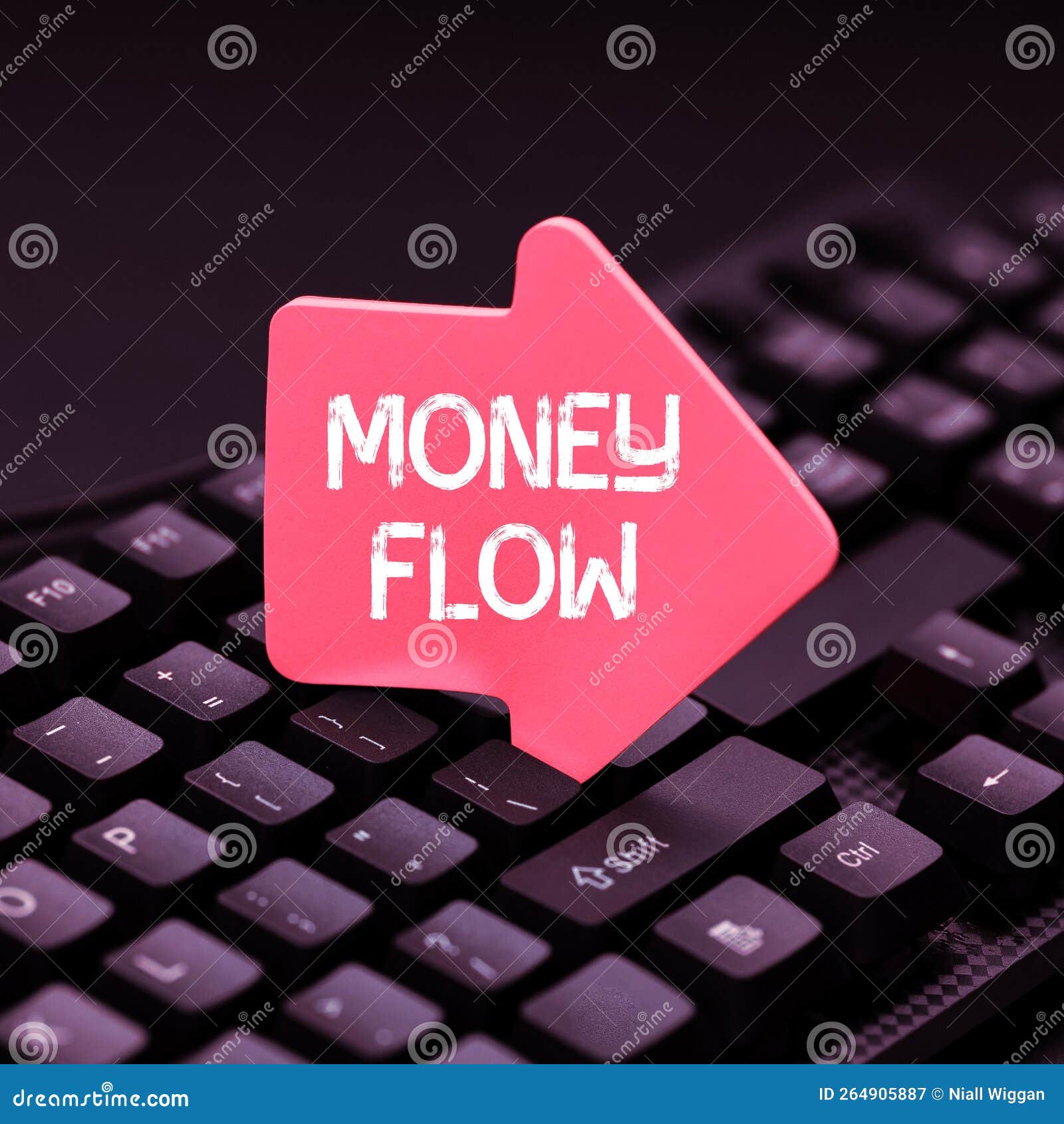 Sign Displaying Money Flow. Word for the Increase or Decrease in the ...