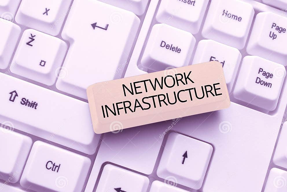 Text Caption Presenting Network Infrastructure. Word Written on ...