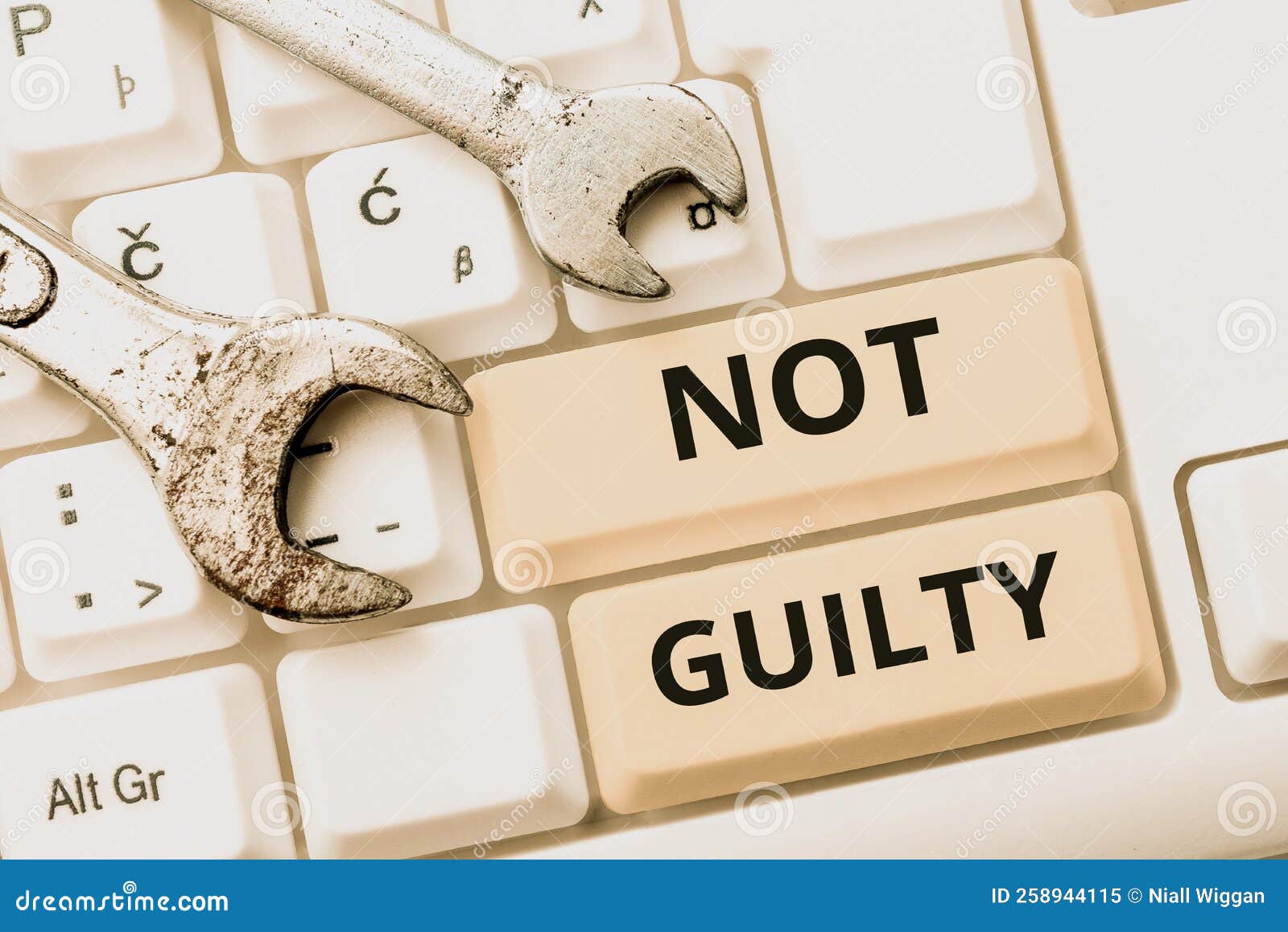 Text Caption Presenting Not Guilty. Internet Concept Someone is ...