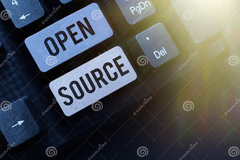 Sign Displaying Open Source. Business Overview Contains the Source Code that Can Be Modified and ...
