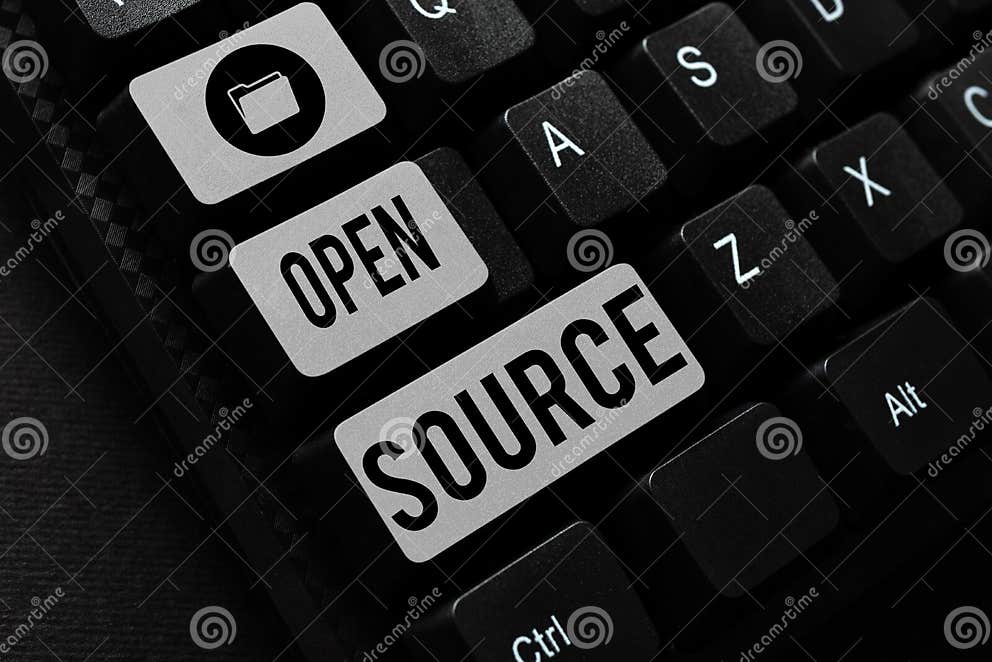 Writing Displaying Text Open Source. Business Approach Contains the Source Code that Can Be ...