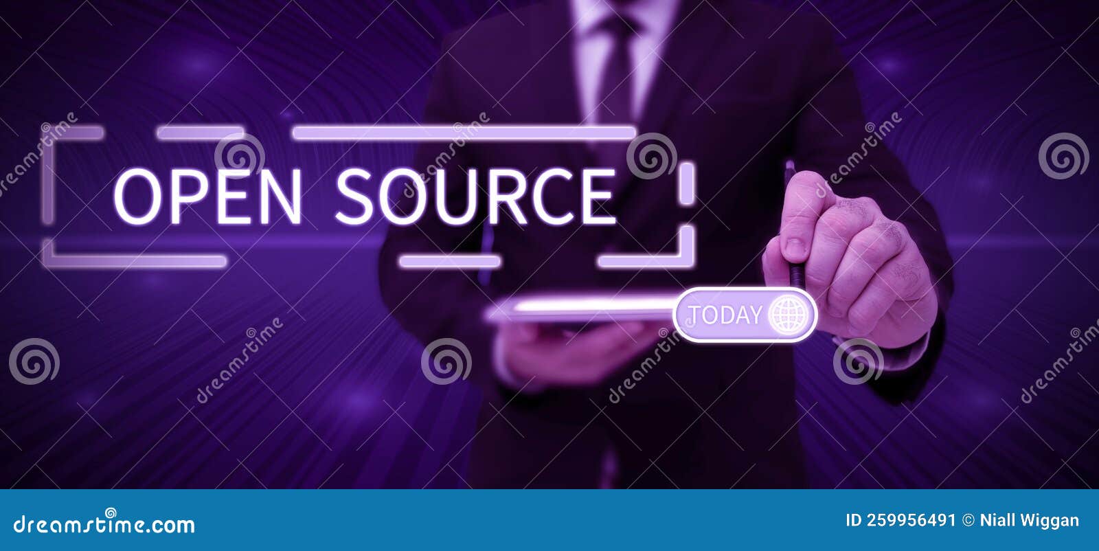 Sign Displaying Open Source Word Written On Contains The Source Code That Can Be Modified And