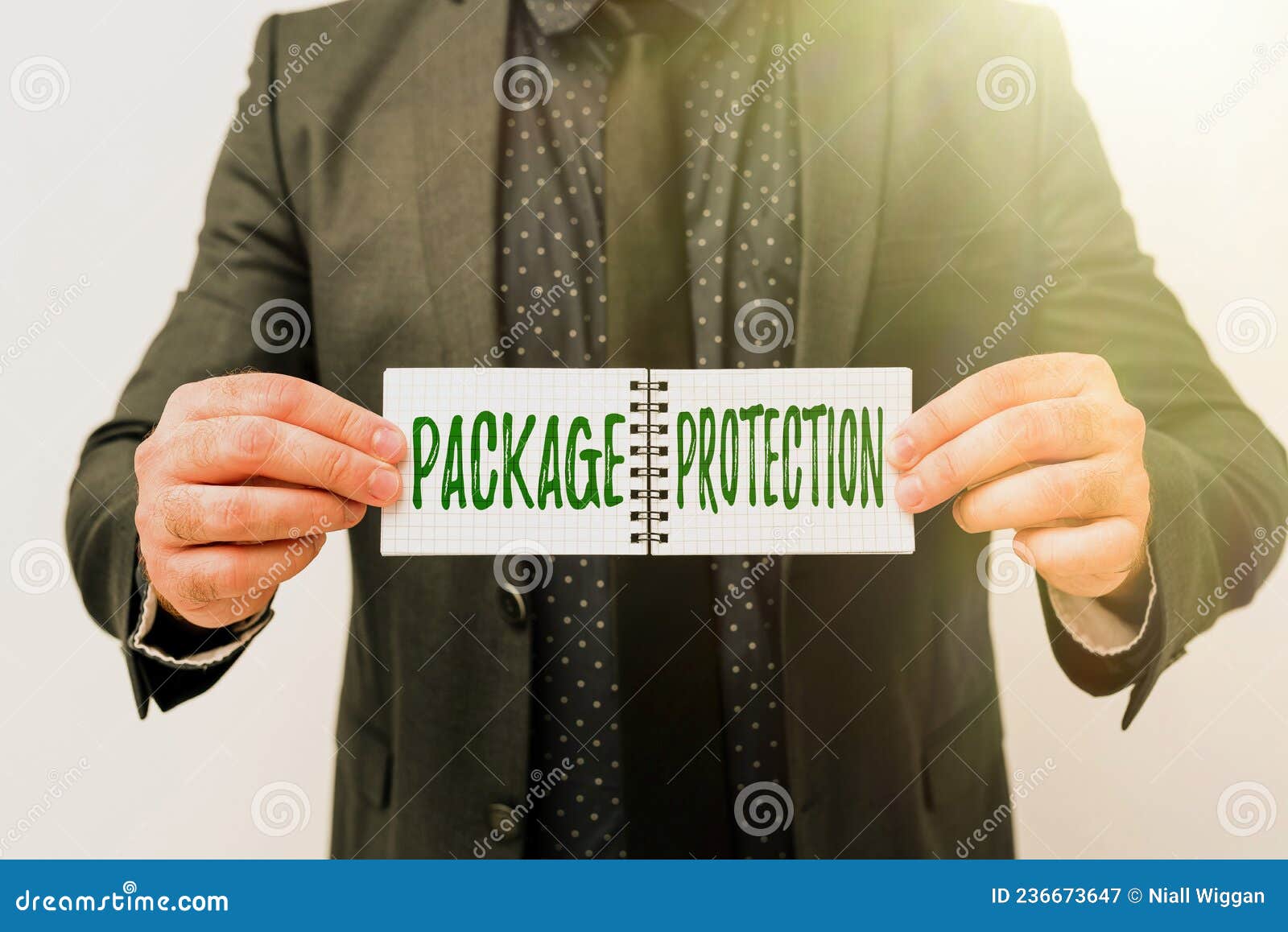 Sign Displaying Package Protection. Business Idea Wrapping and Securing ...