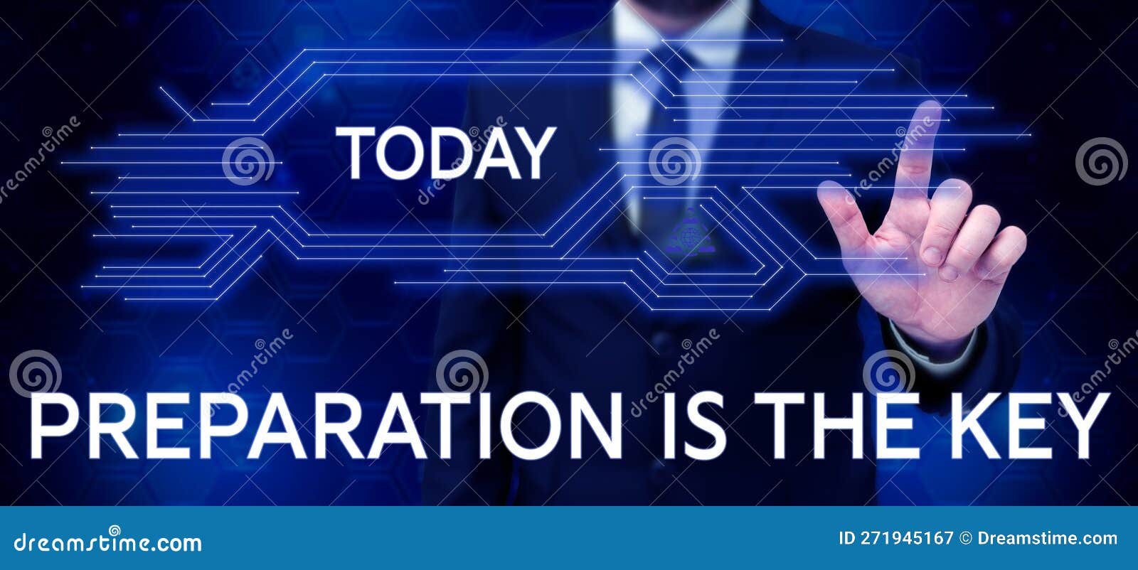 Sign Displaying Preparation is the Key. Business Overview Action of ...