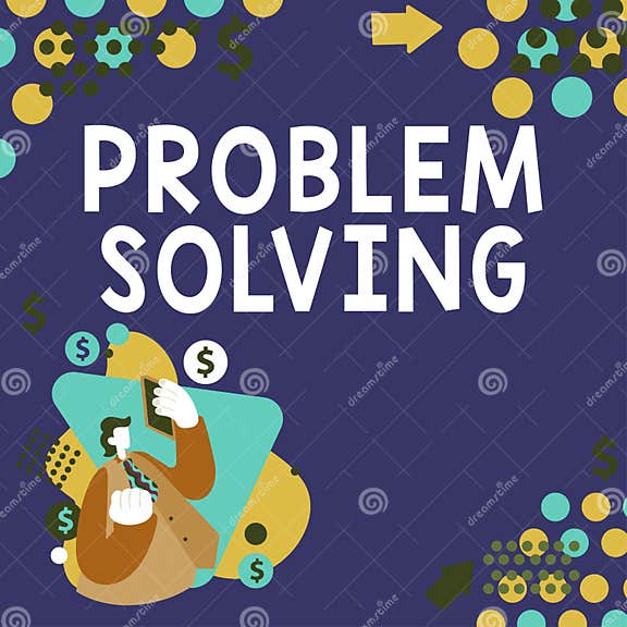 Sign Displaying Problem Solving. Business Showcase Having a Good Capability of Finding a ...