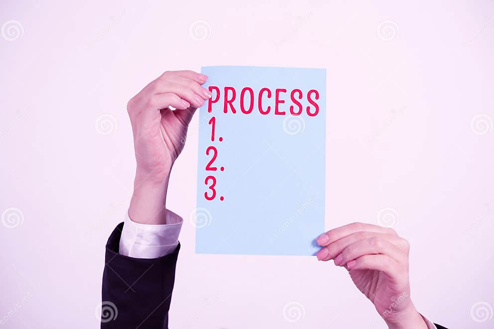 Sign Displaying Process. Business Concept Series of Progressive ...
