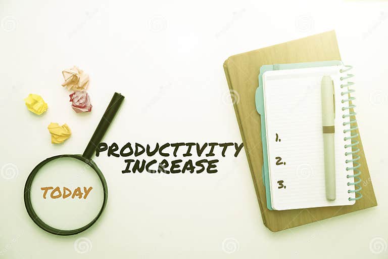 Text Showing Inspiration Productivity Increase. Internet Concept Get More Things Done Output Per ...