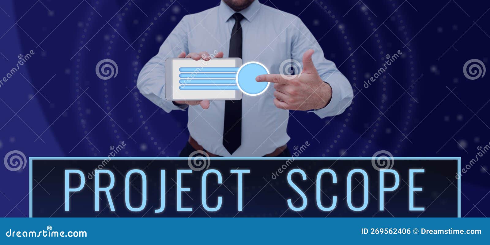 Sign Displaying Project Scope. Business Approach Evaluation of Work ...