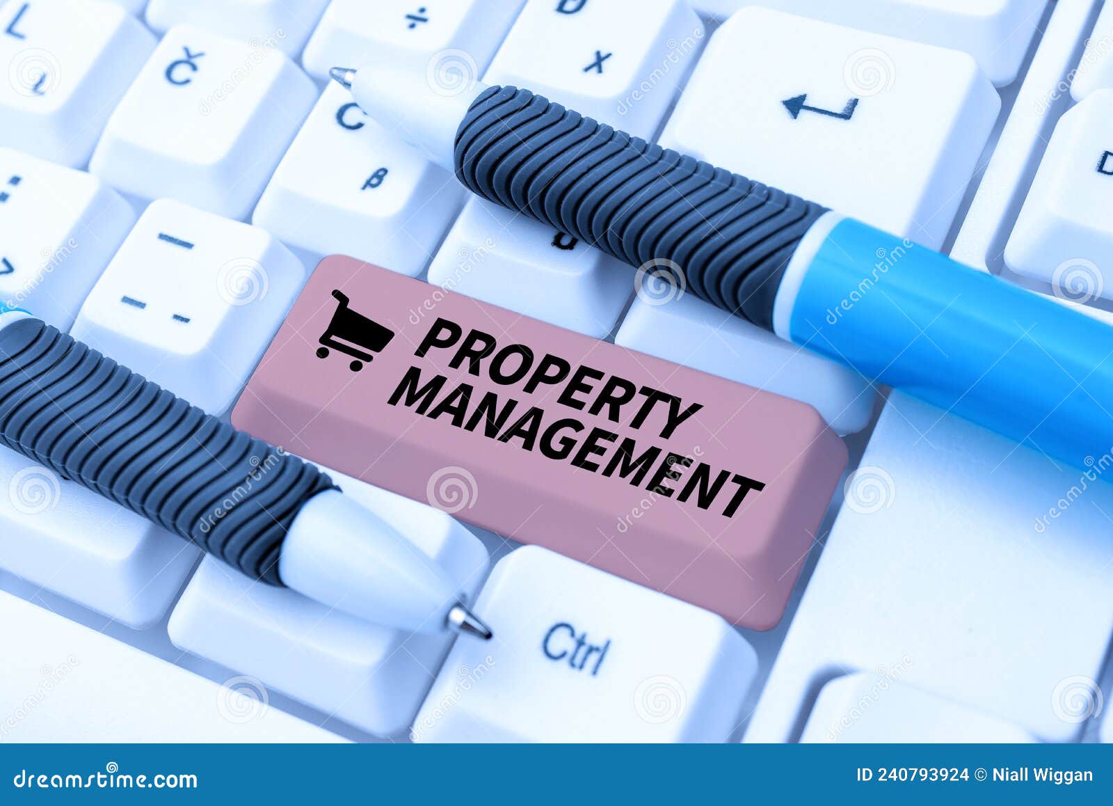 Sign Displaying Property Management. Word for the Control, Maintenance ...
