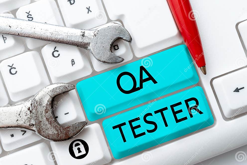 Text Sign Showing Qa Tester. Business Concept Quality Assurance of an ...