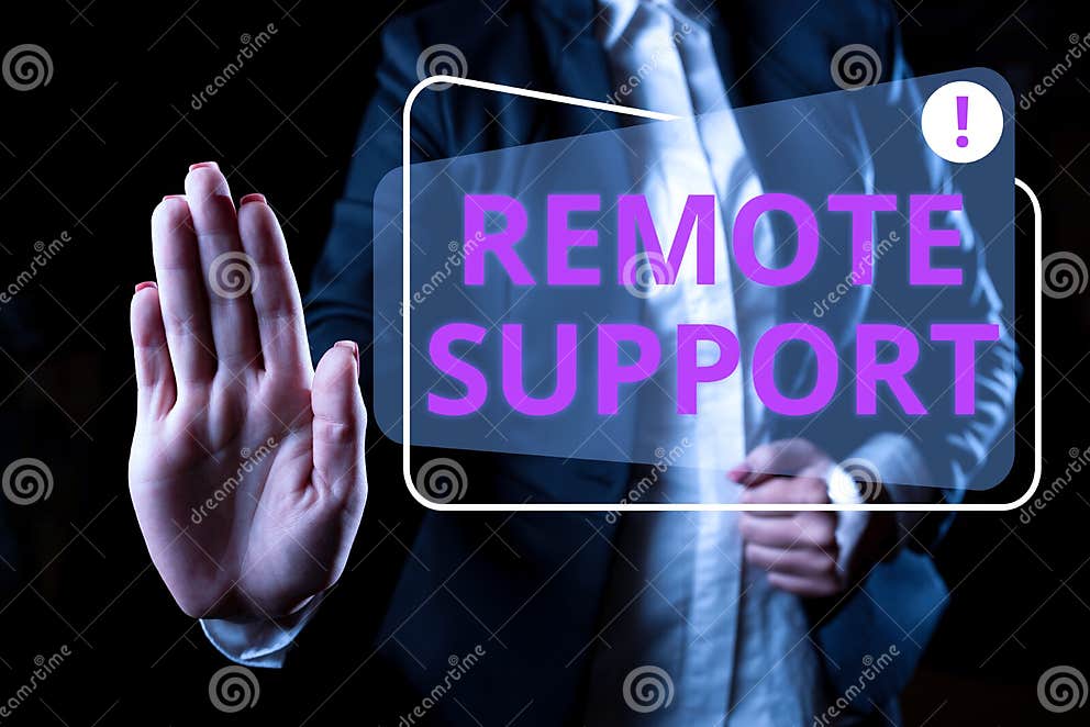 Sign Displaying Remote Support. Internet Concept Help End-users To ...