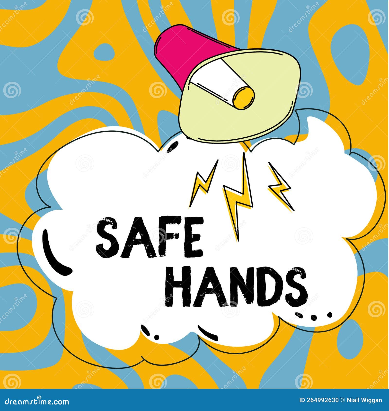 Sign Displaying Safe Hands. Word for Ensuring the Sterility and ...