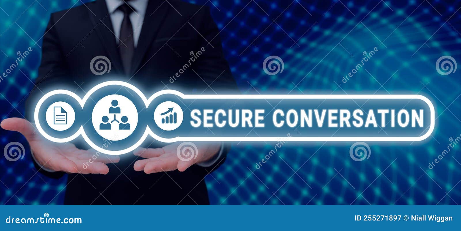 Sign Displaying Secure Conversation. Conceptual Photo Secured Encrypted ...