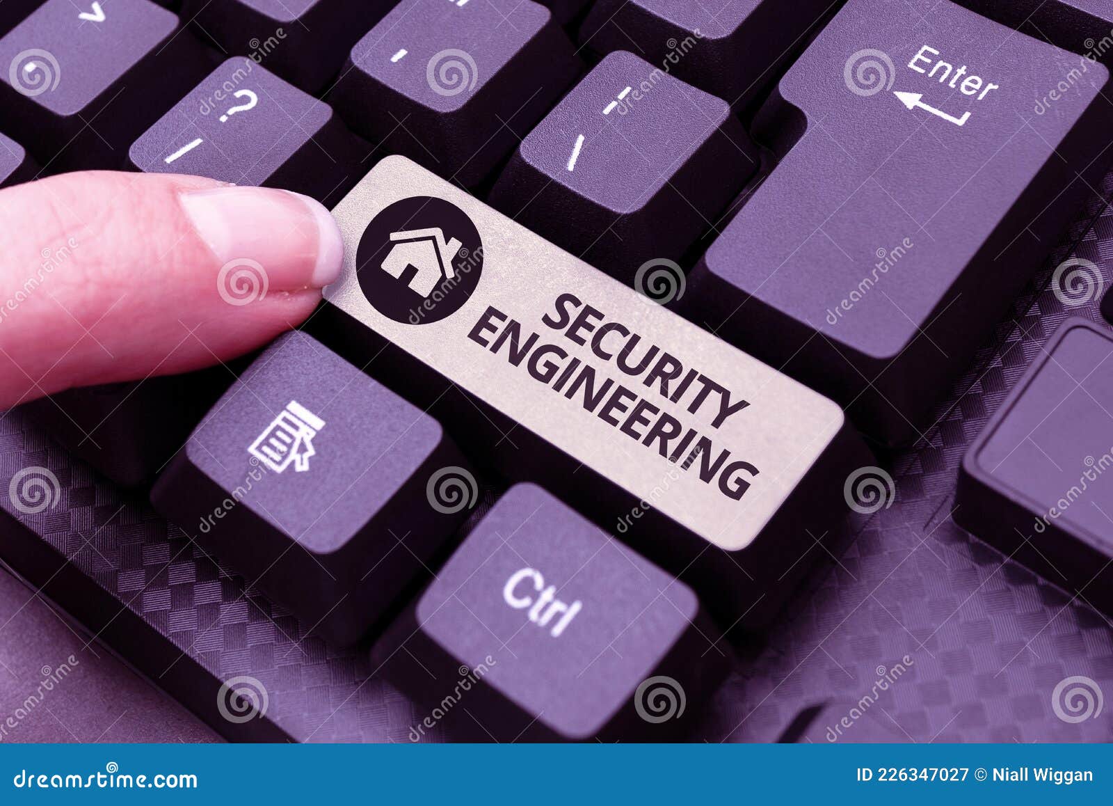 Sign Displaying Security Engineering. Word Written on Focus on the ...