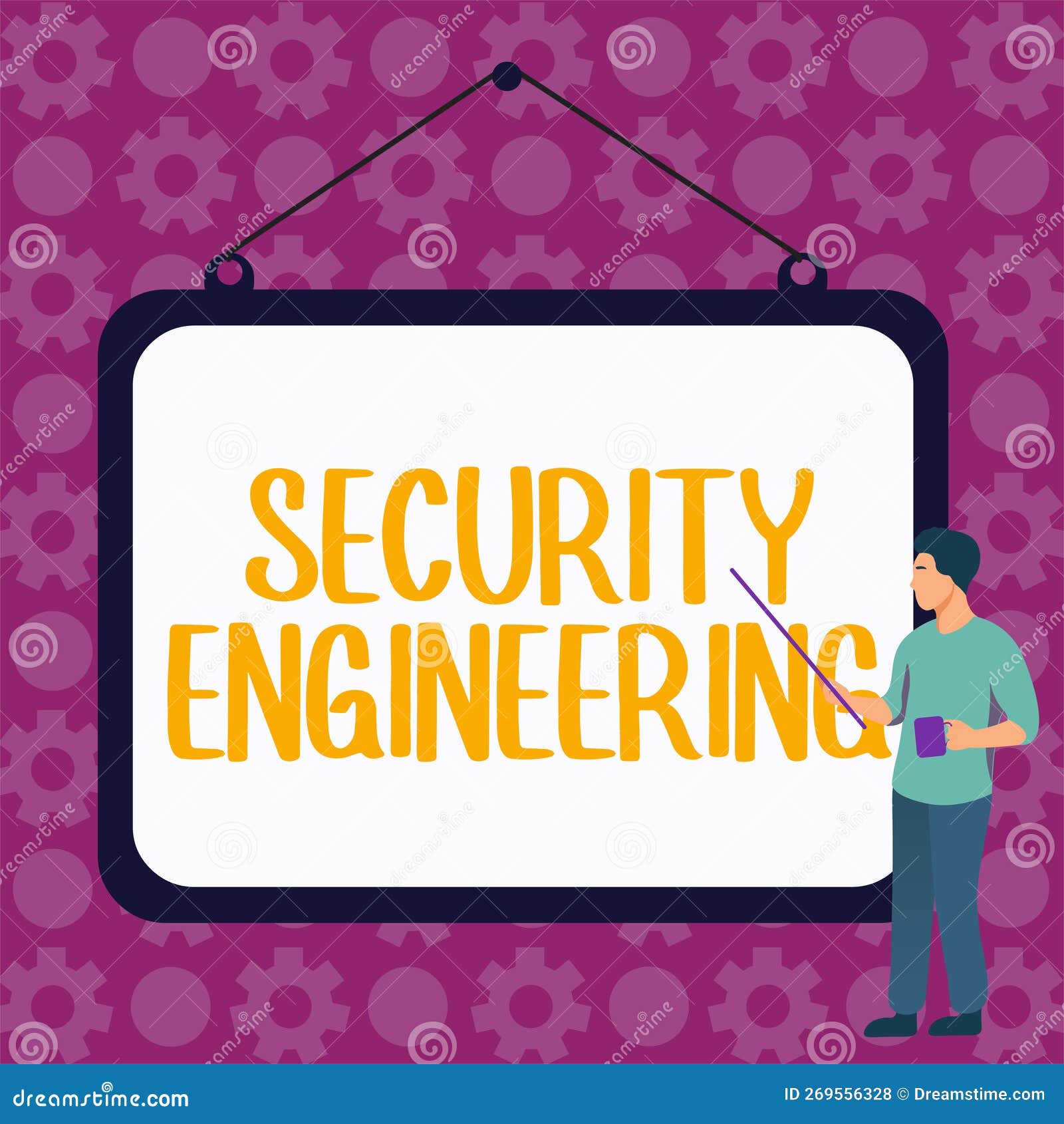 Hand Writing Sign Security Engineering. Business Concept Focus on the ...