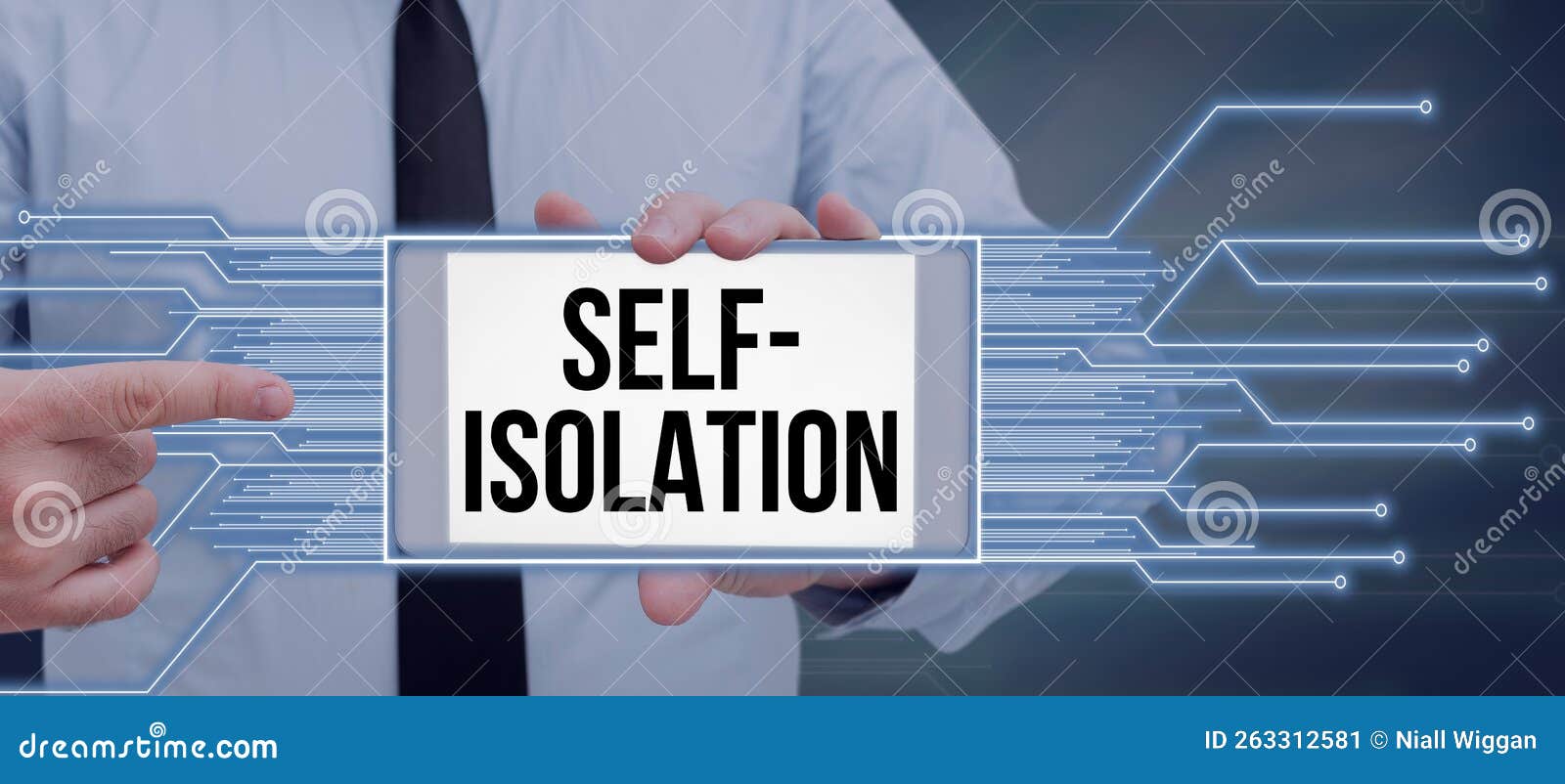 Sign Displaying Self Isolation. Internet Concept Promoting Infection ...