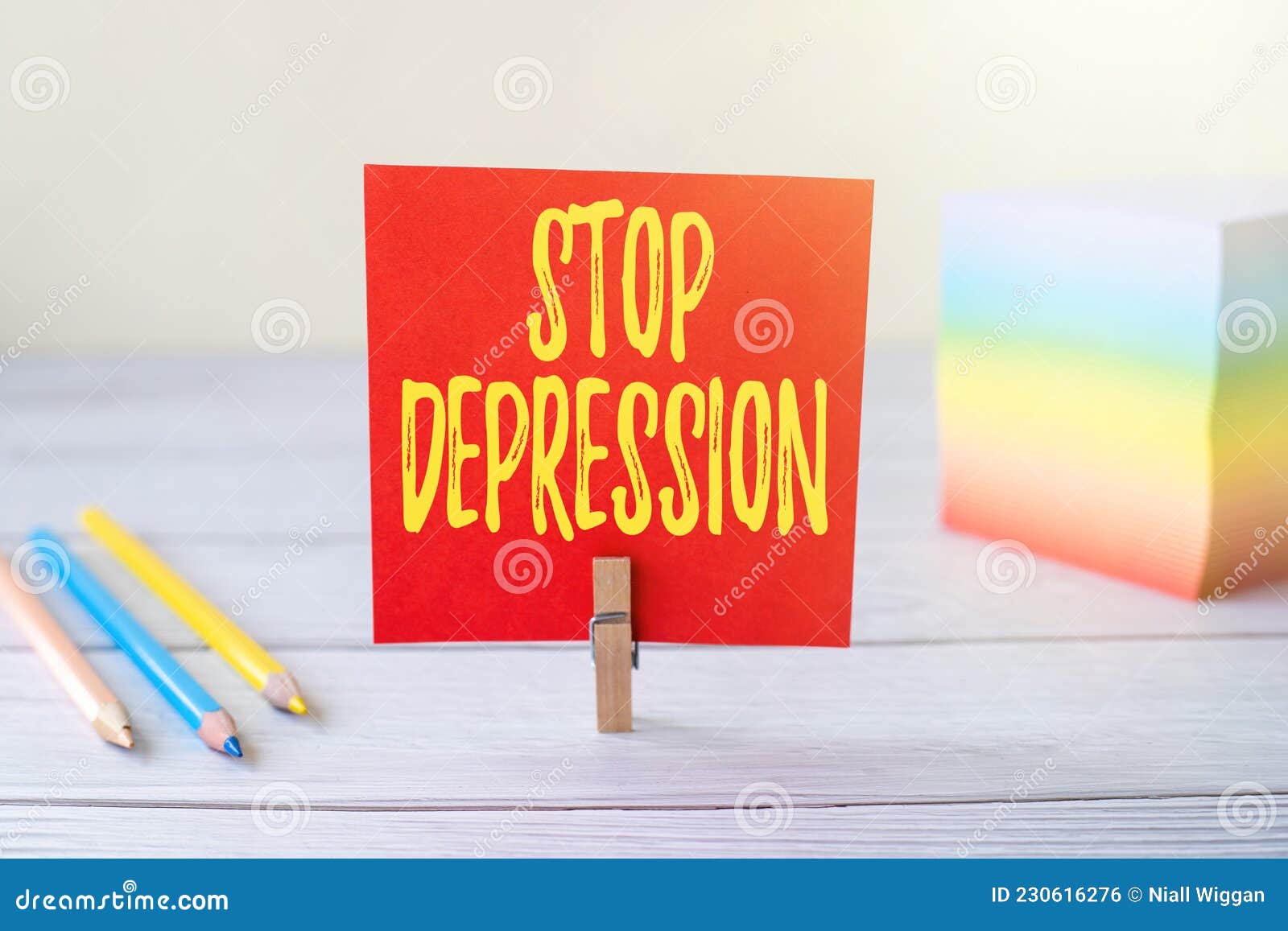Sign Displaying Stop Depression. Concept Meaning End the Feelings of ...