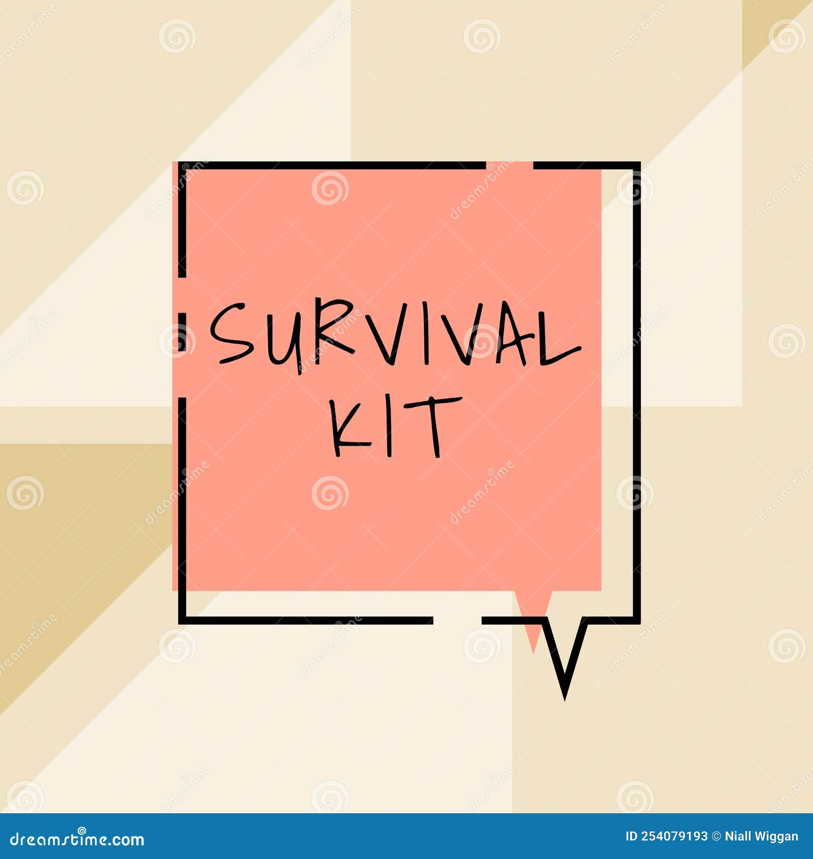 Sign Displaying Survival Kit. Word for Emergency Equipment Collection ...