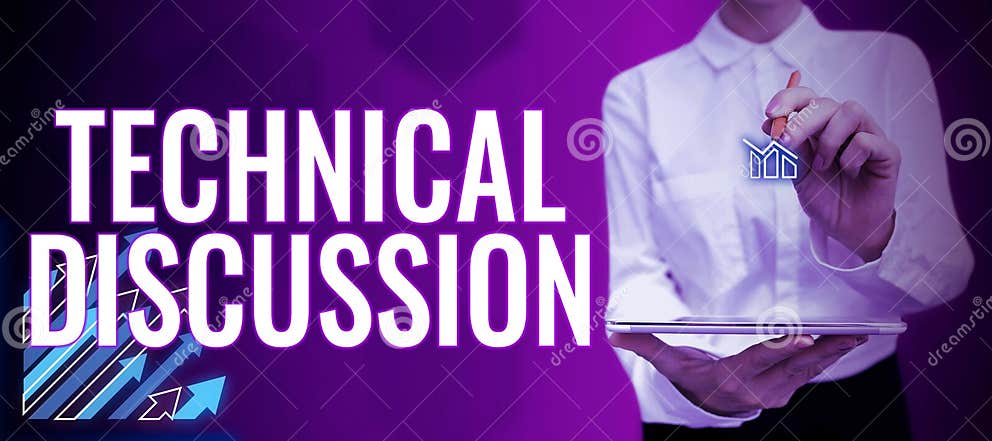 Sign Displaying Technical Discussion. Business Showcase Conversation or ...
