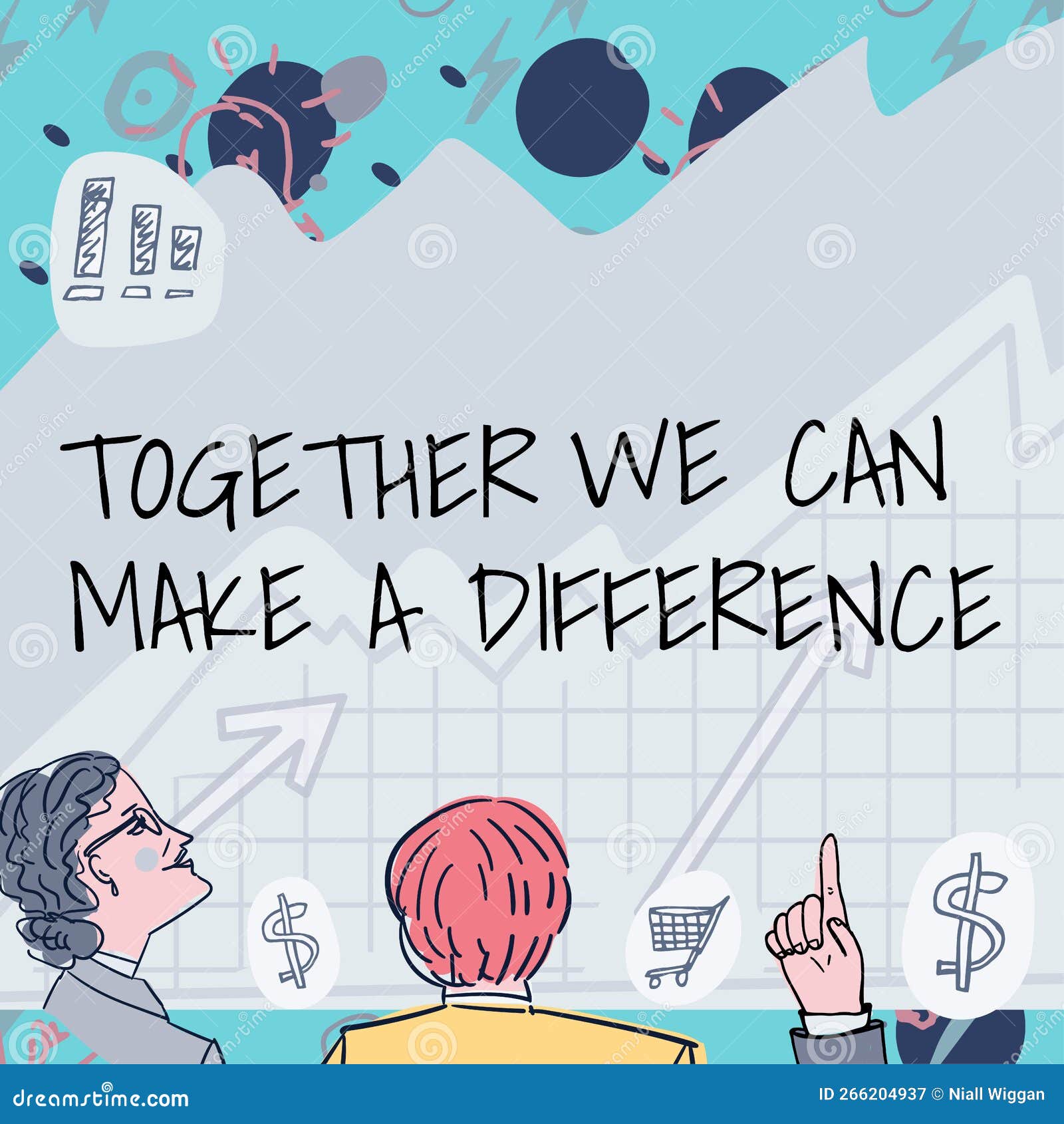 Sign Displaying Together we Can Make a Difference. Business Idea Unity ...