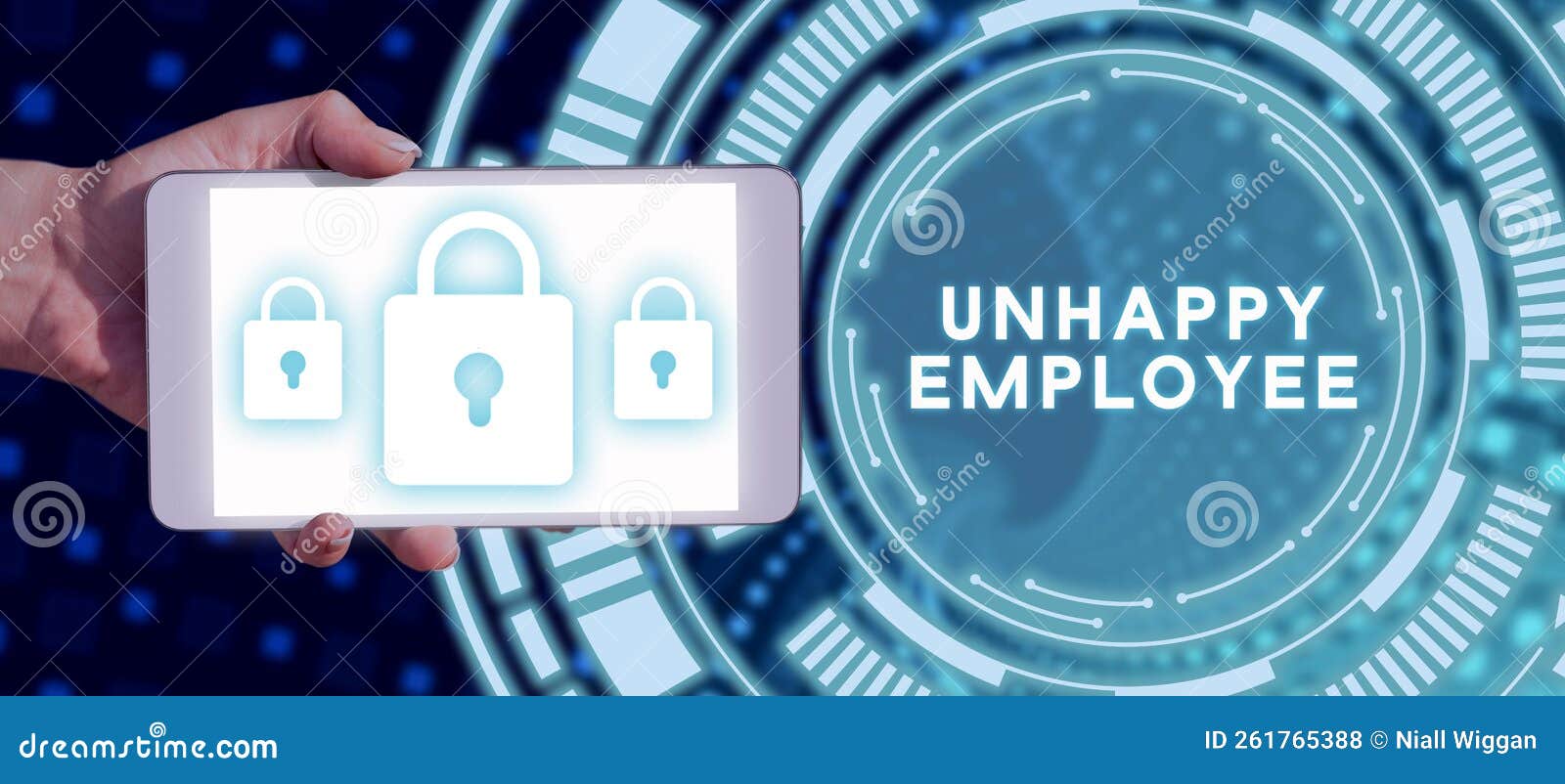 Sign Displaying Unhappy Employee. Word Written on a Workforce Not ...