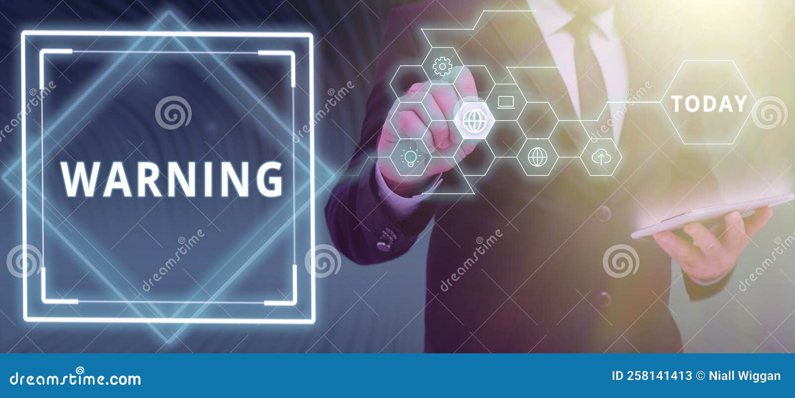 Sign Displaying Warning. Word for Statement or Event that Indicates a ...