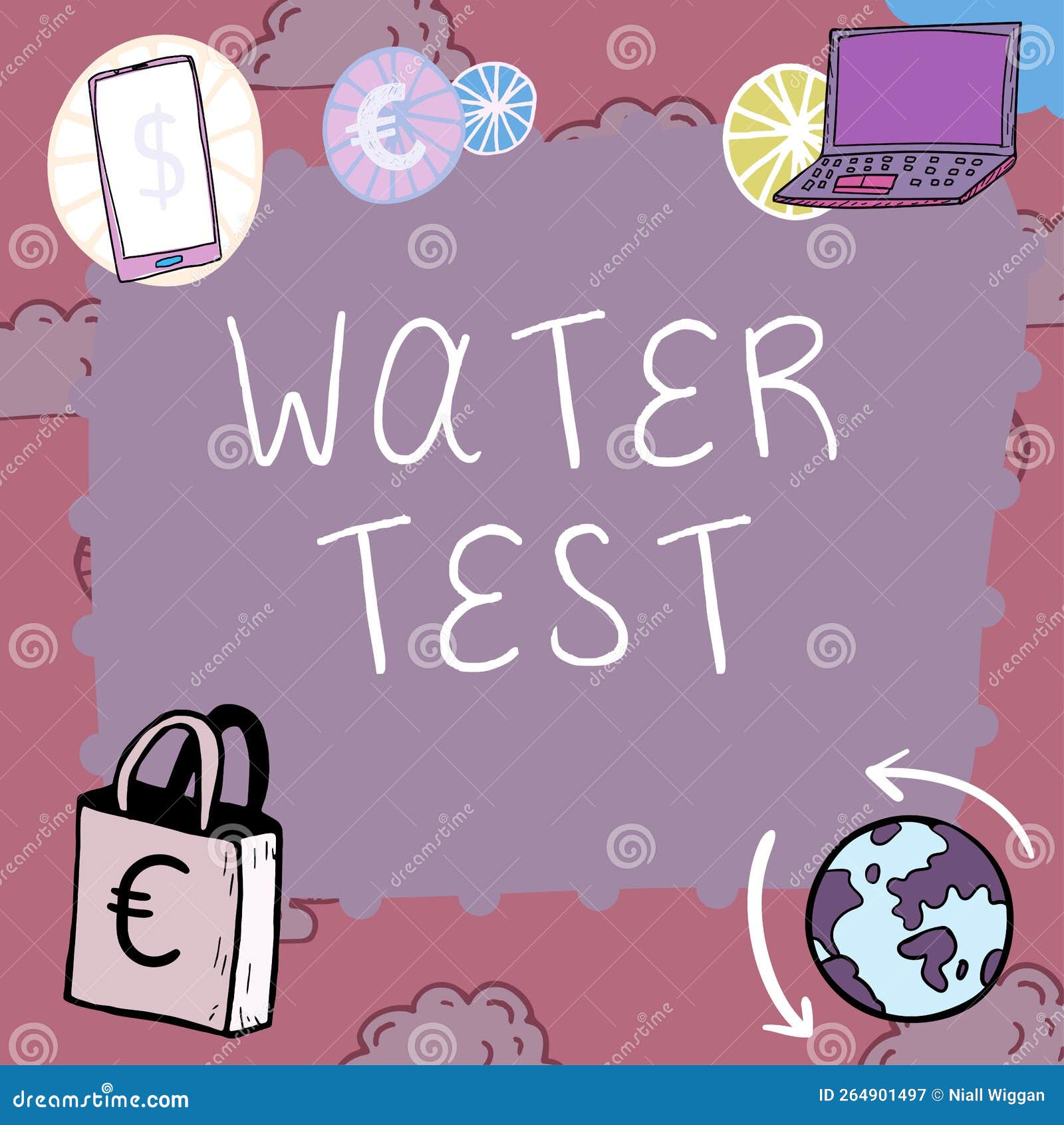 Sign Displaying Water Test. Internet Concept Sampling of Various Liquid ...