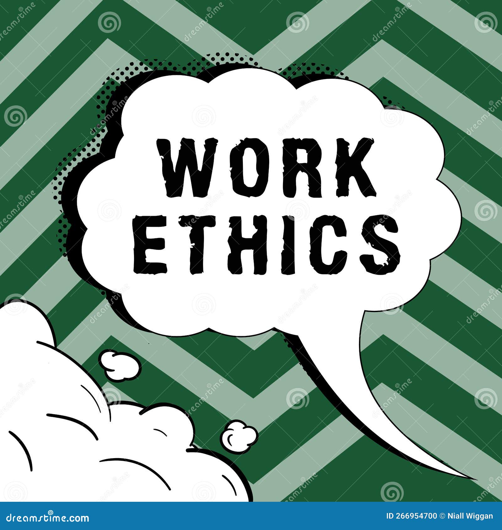 Sign Displaying Work Ethics. Concept Meaning a Set of Values Centered ...
