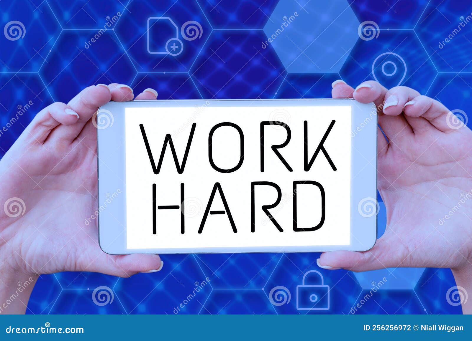 Sign Displaying Work Hard. Business Overview Laboring that Puts Effort ...