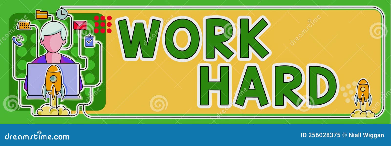 Sign Displaying Work Hard. Concept Meaning Laboring that Puts Effort ...
