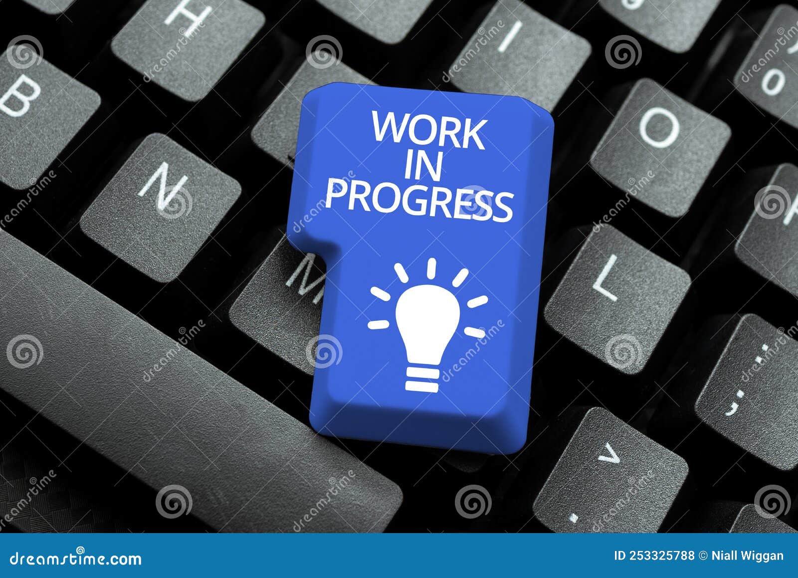 Sign Displaying Work in Progress. Business Concept Job Still Being Done ...