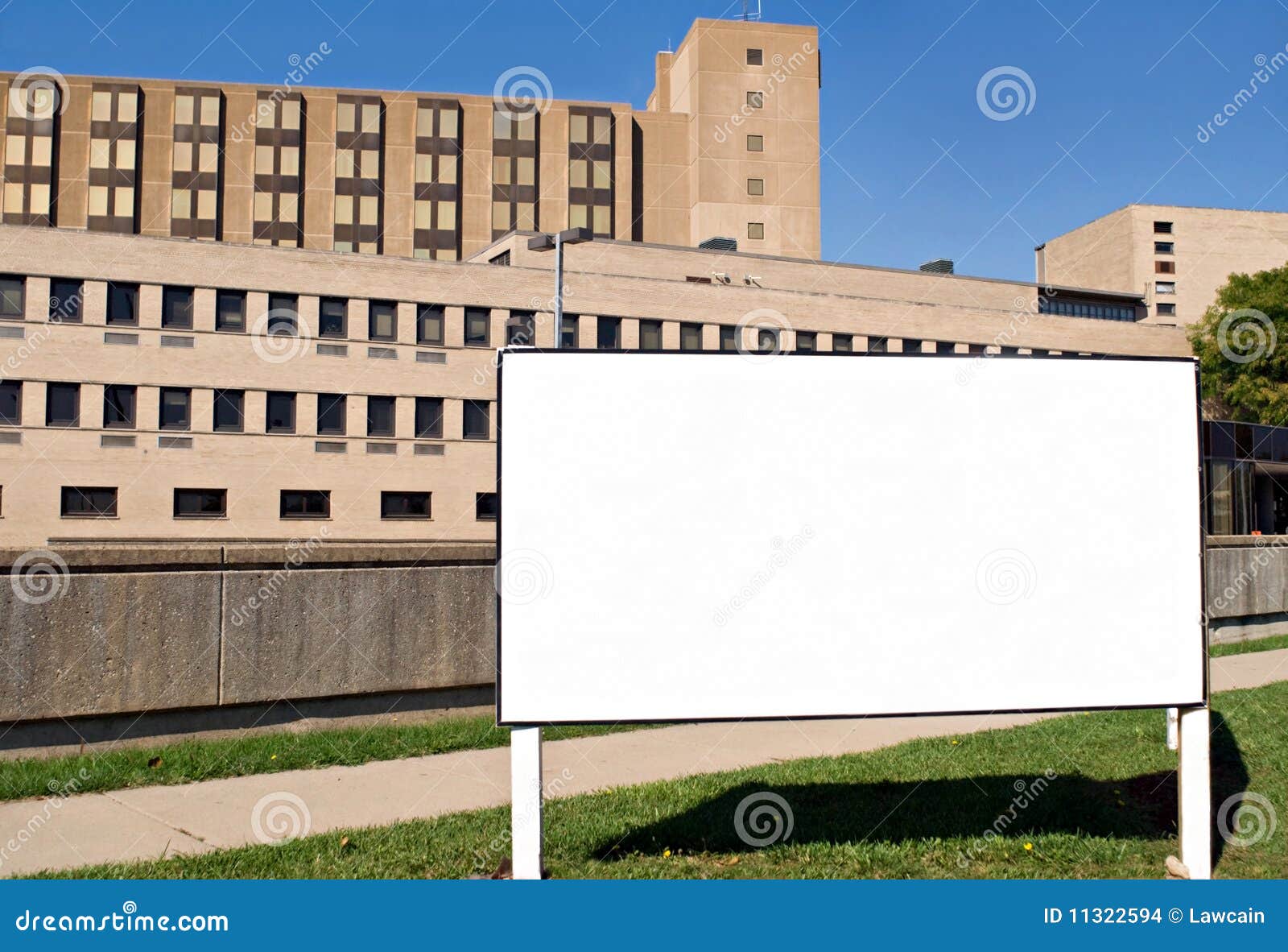 Sign with Distant Building stock photo. Image of industry - 11322594