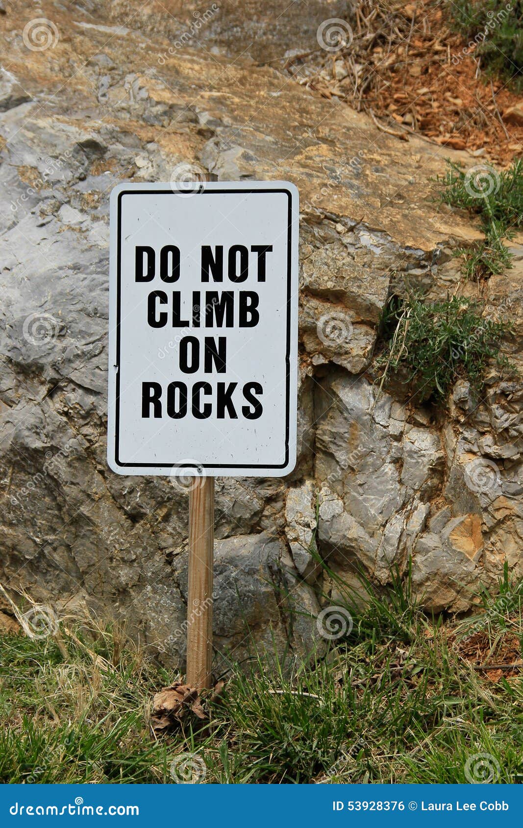 Sign Do Not Climb stock photo. Image of picket, front - 53928376